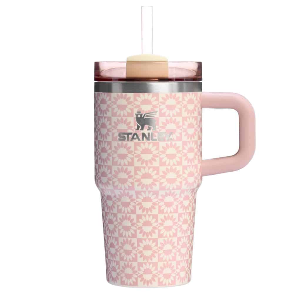 ماگ دسته دار استنلی Quencher H20 FLOWSTATE گلبهی گلدار | شاتوت‌لند